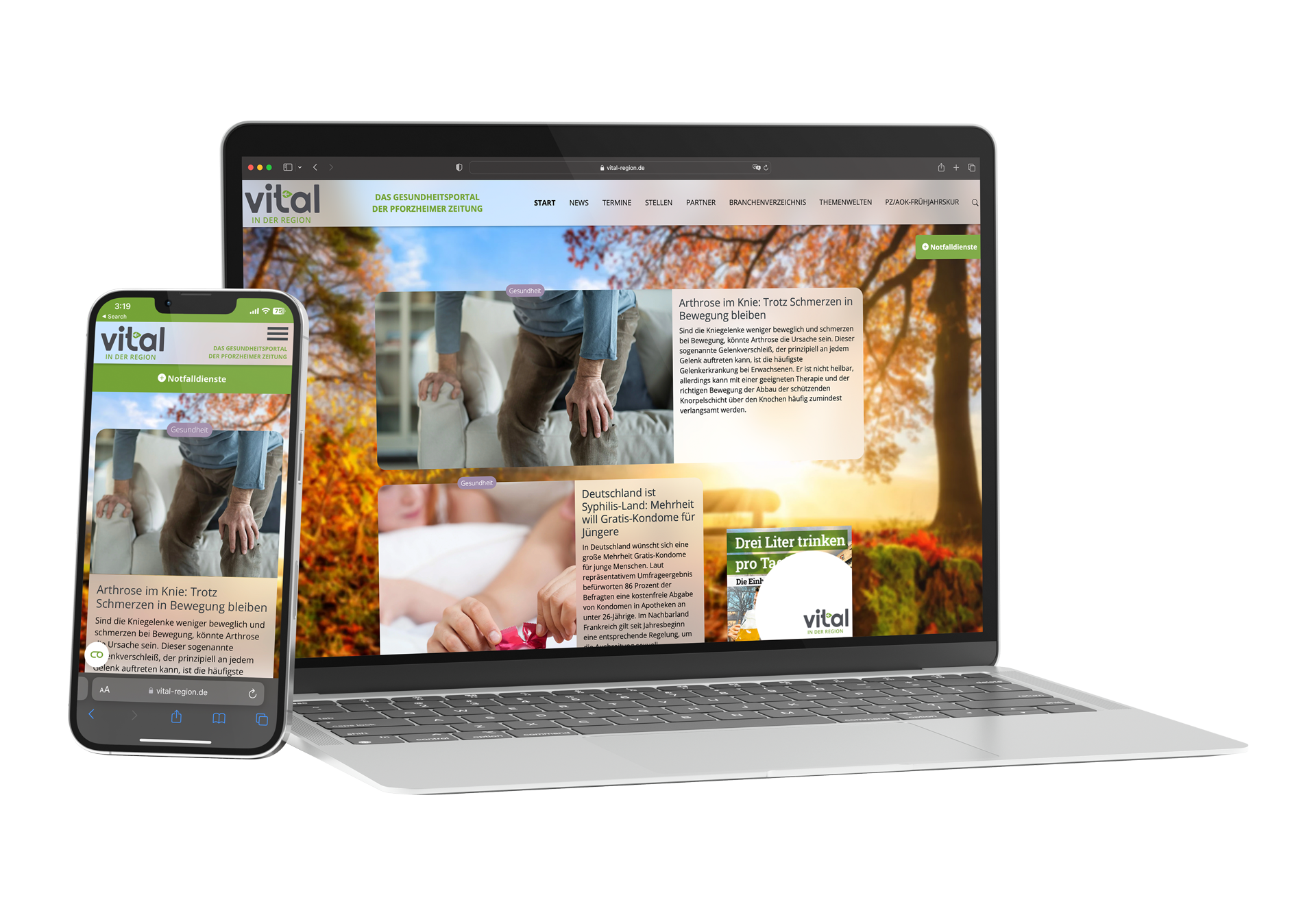 UNIT08 Digitalagentur | Projekte » Gesundheitsportal vital-region.de